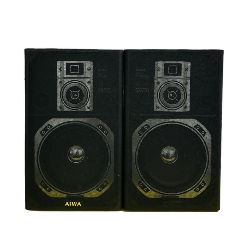 Pre-owned Aiwa SX-770 Black Wired 50-Watt 8 Ohm Speaker - Pair - Own4Less